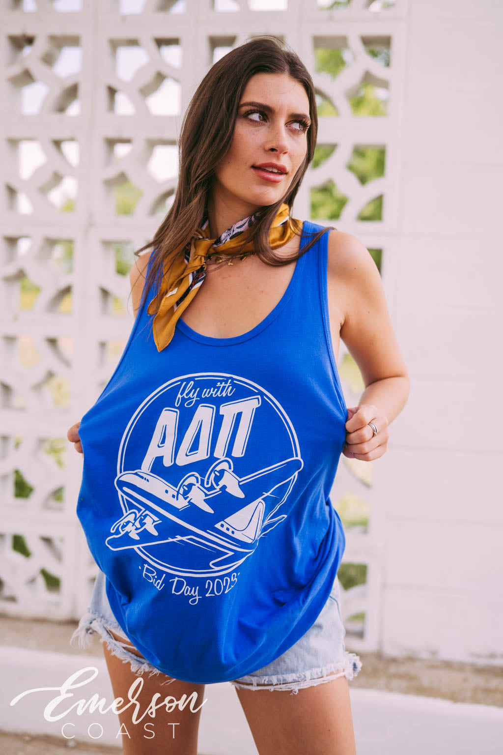 ADPi Fly First and Finest Bid Day Tank - Emerson Coast