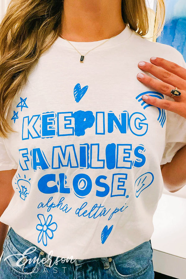 Alpha Delta Pi Keeping Families Close Doodle Tee - Emerson Coast