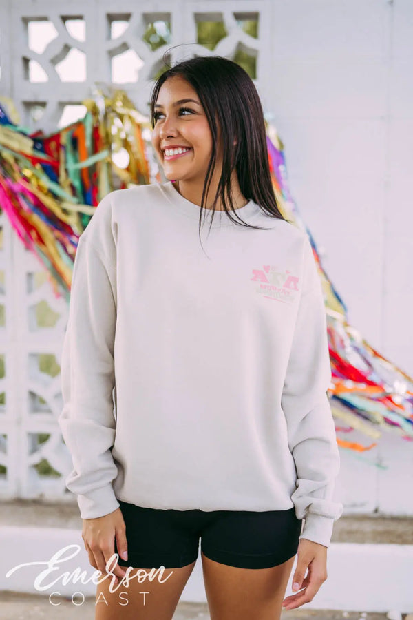 Alpha Gamma Delta Hearts Crewneck - Emerson Coast
