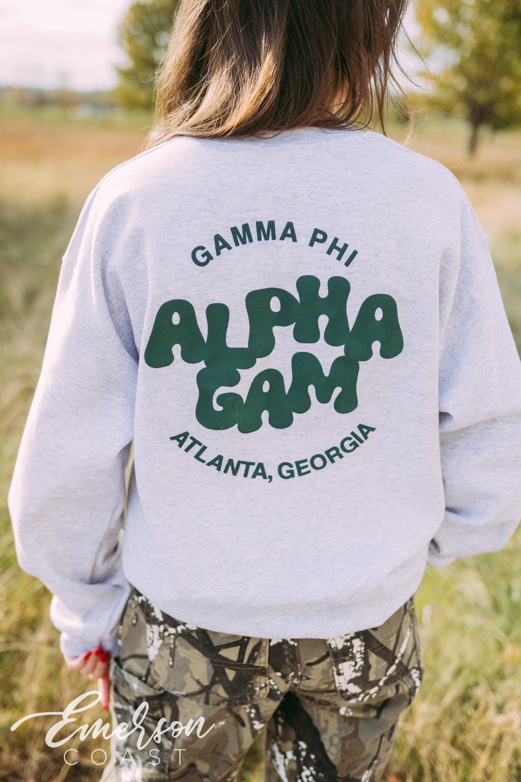 Alpha Gam Funky Letters Sweatshirt - Emerson Coast