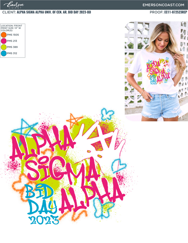 Alpha Sigma Alpha Graffiti Bid Day Tshirt - Emerson Coast