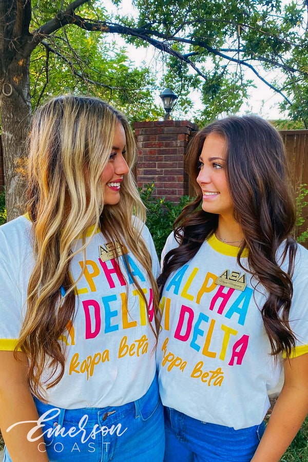 Alpha Xi Delta Bright Colorblock Ringer - Emerson Coast