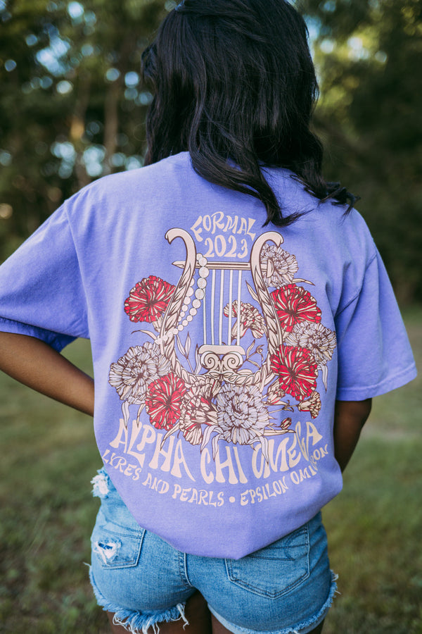 AXO Lyres and Pearls Formal Tshirt - Emerson Coast