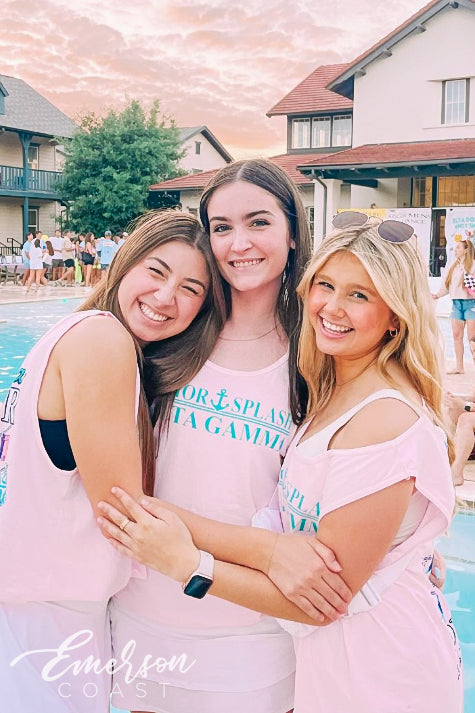 Delta Gamma Light Pink Anchor Splash Tank - Emerson Coast