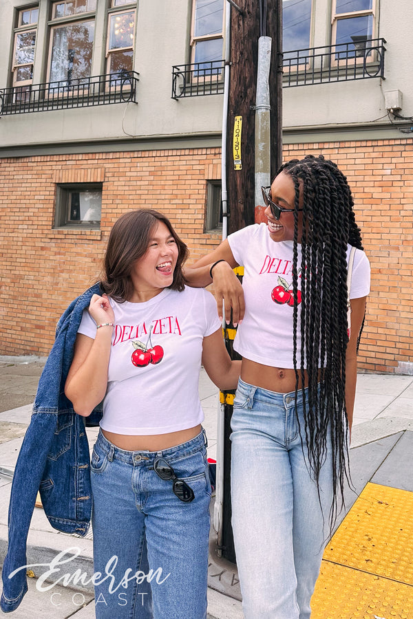Delta Zeta Cherry Bomb Baby Tee - Emerson Coast