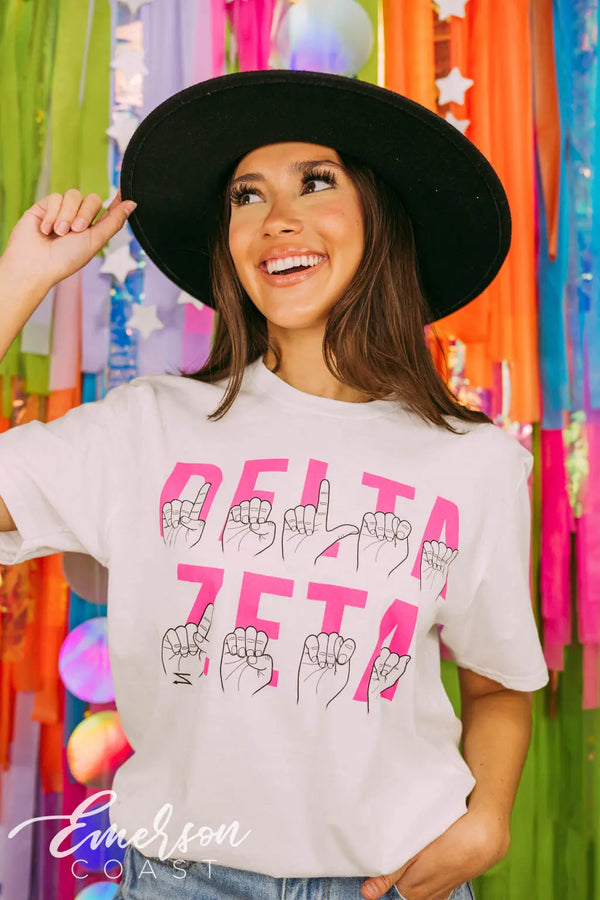 Delta Zeta Sign Language Tshirt - Emerson Coast