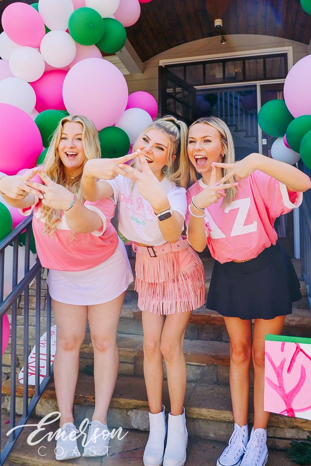 Delta Gamma Recruitment Pink Colorblock Ringer - Emerson Coast