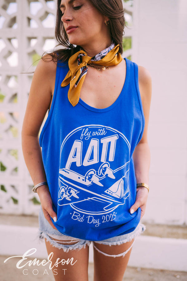 ADPi Fly First and Finest Bid Day Tank - Emerson Coast