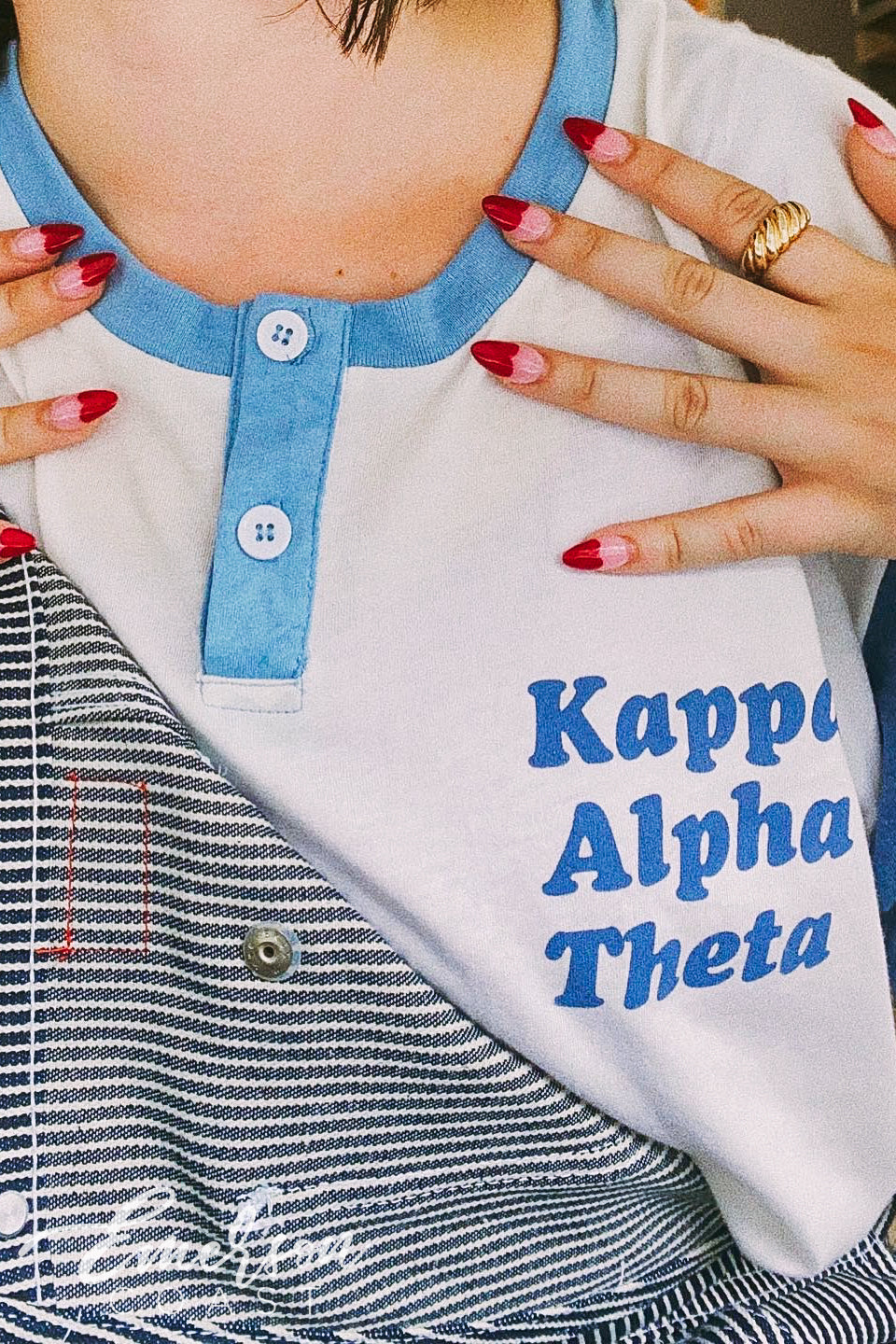 Kappa Alpha Theta Simple Recruitment Colorblock Henley - Emerson Coast