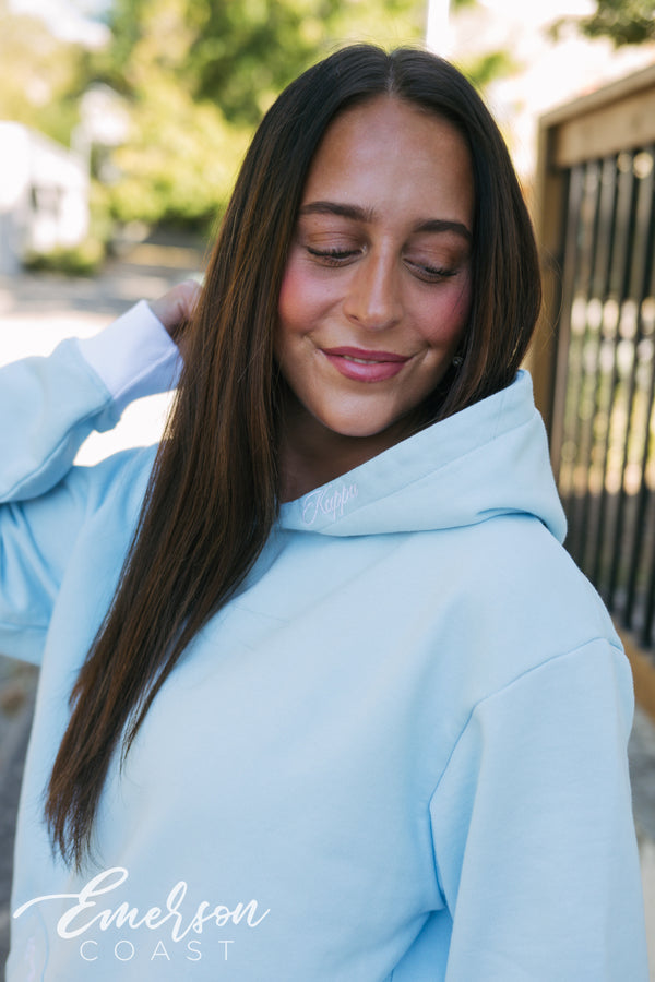 Kappa Light Blue Minimalist Embroidered Hoodie Set - Emerson Coast