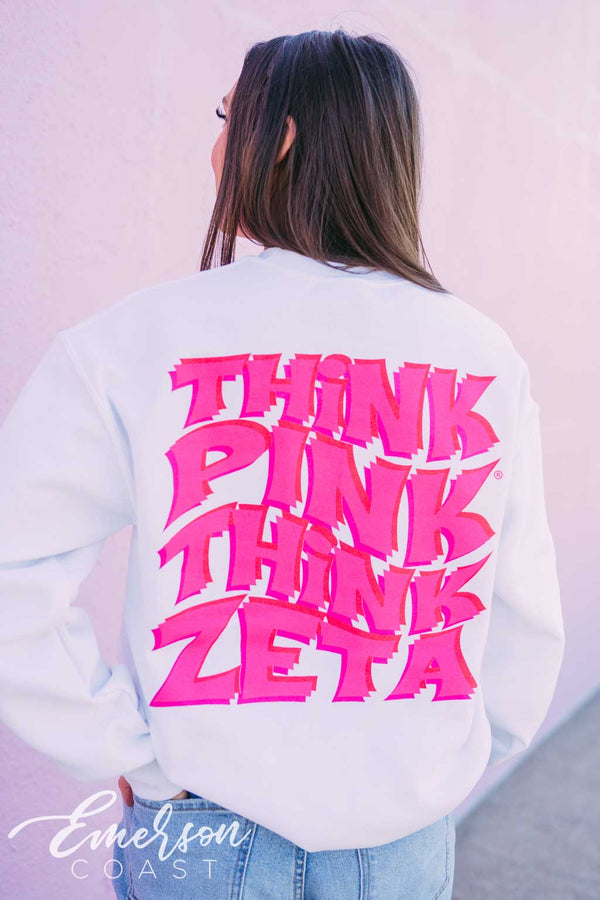 Zeta Think Pink Sweatshirt - Emerson Coast