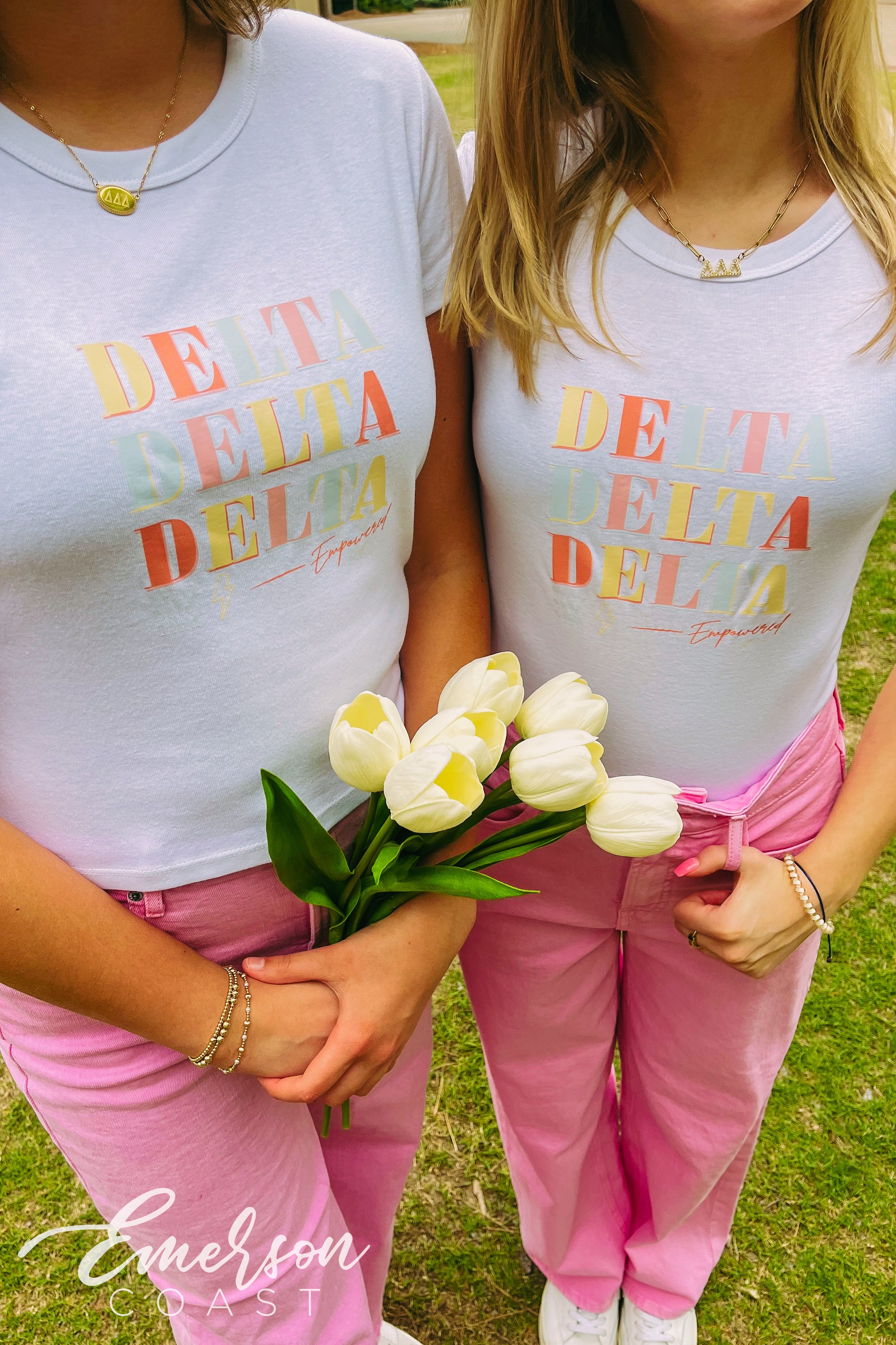 Tri Delta Colorful Recruitment Baby Tee - Emerson Coast