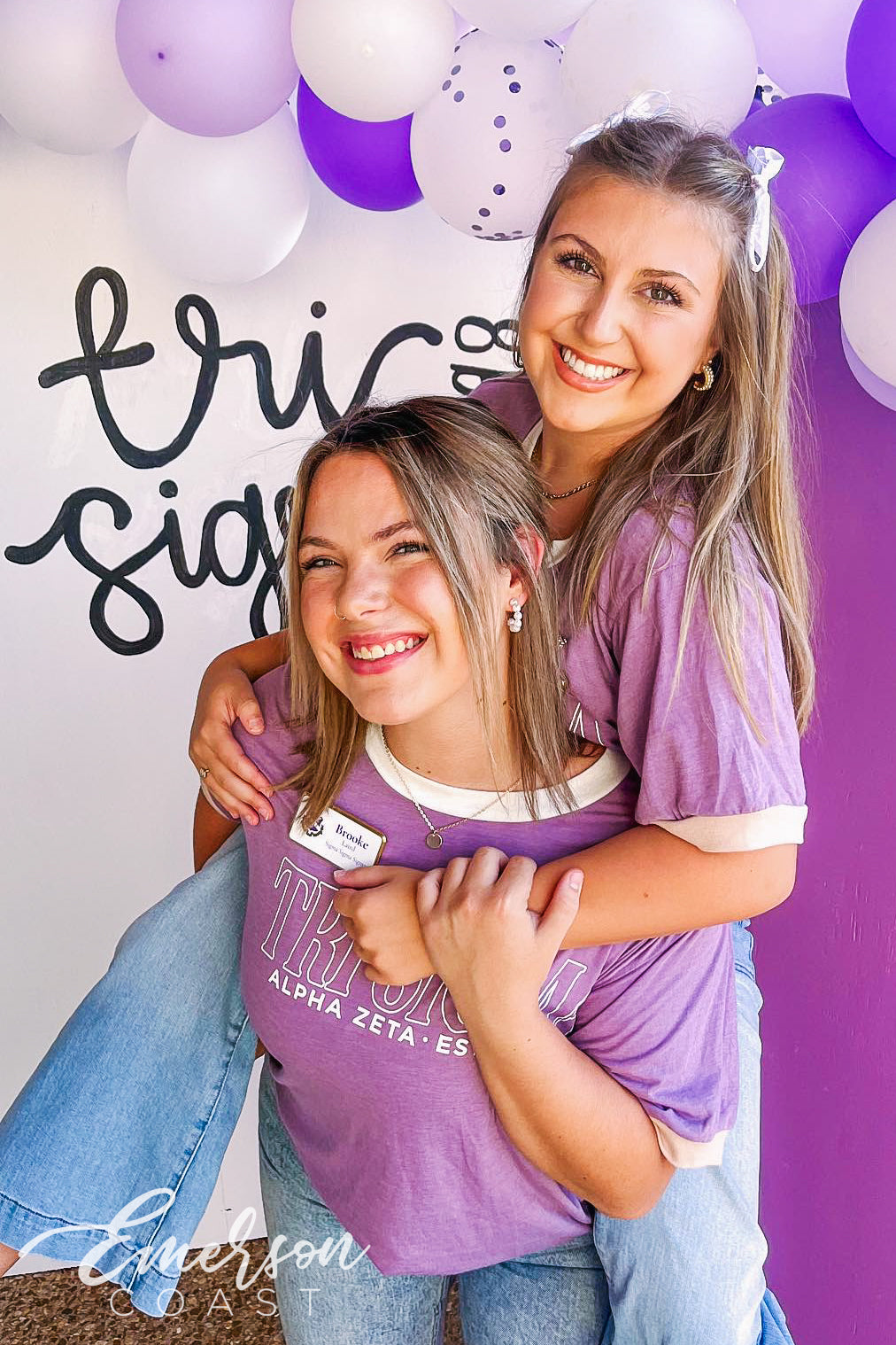 Tri Sigma Lavender Philanthropy Colorblock Ringer - Emerson Coast