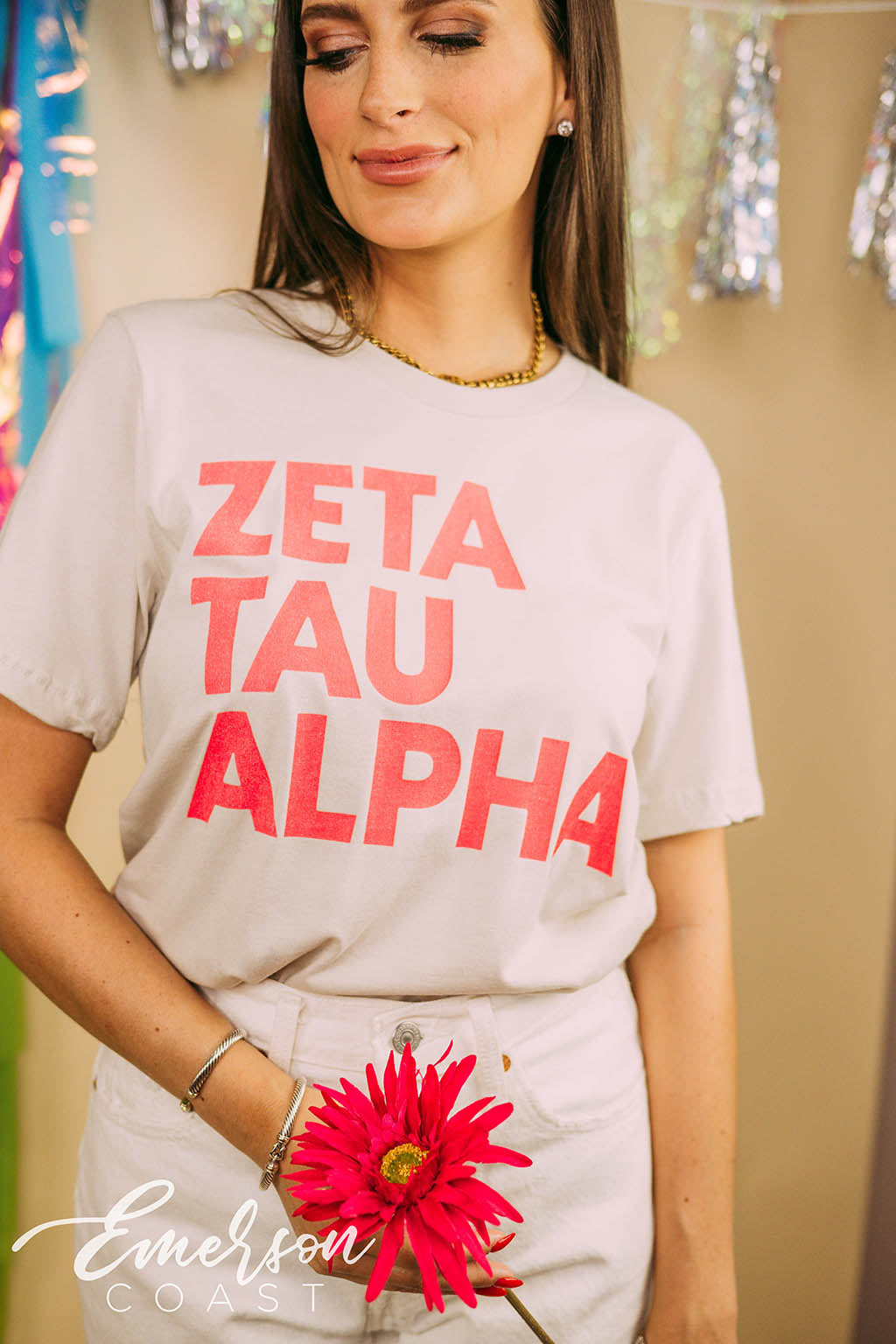 Zeta Tau Alpha Block Letter Tee - Emerson Coast