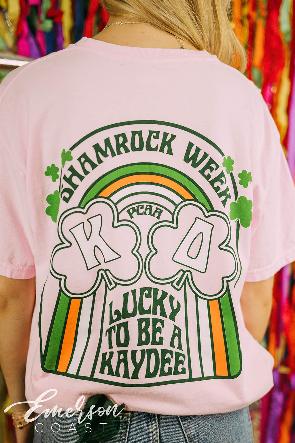 Kappa Delta Shamrock Week Pink Tee - Emerson Coast