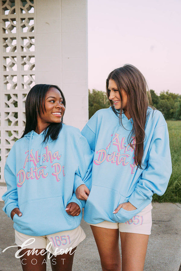 Alpha Delta Pi Groovy Font Sweat Set - Emerson Coast