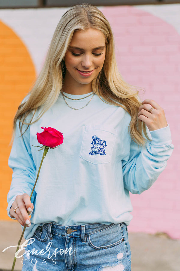 Alpha Xi Delta Pink Rose Formal Tee - Emerson Coast