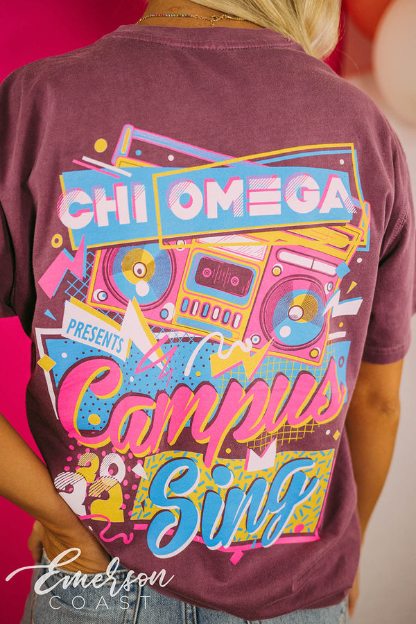 Chi Omega Campus Sing Tee - Emerson Coast