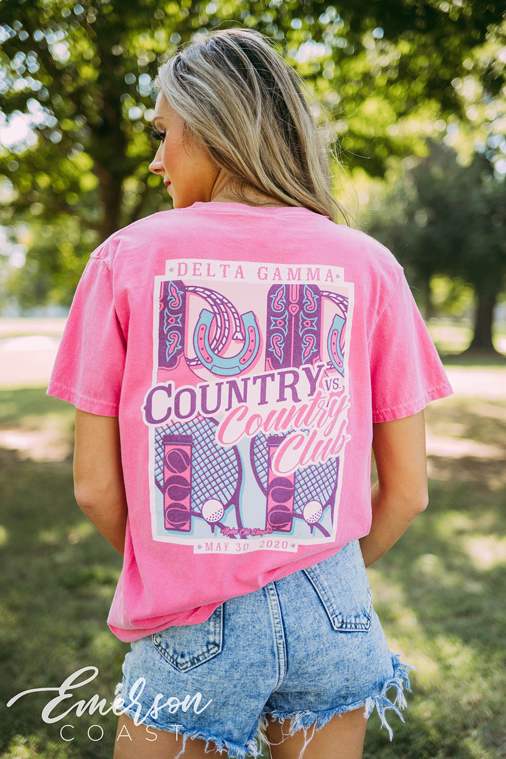 Delta Gamma Social Country vs Country Club Tee - Emerson Coast