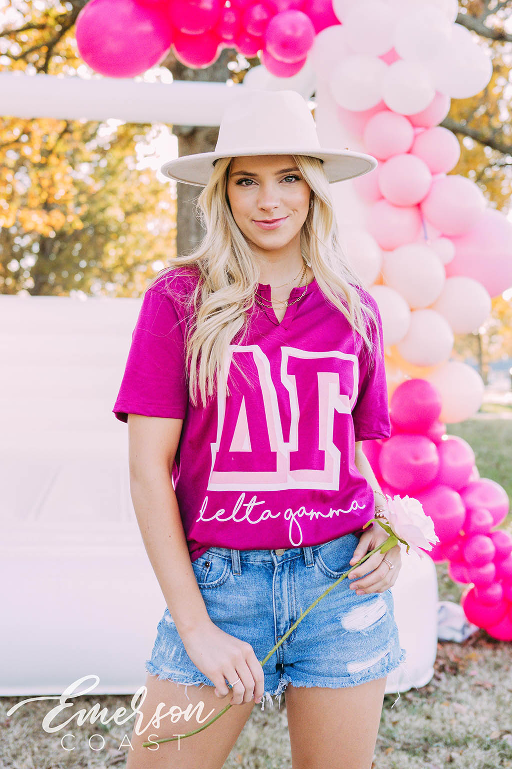 Delta Gamma PR Simple Notch Tee - Emerson Coast