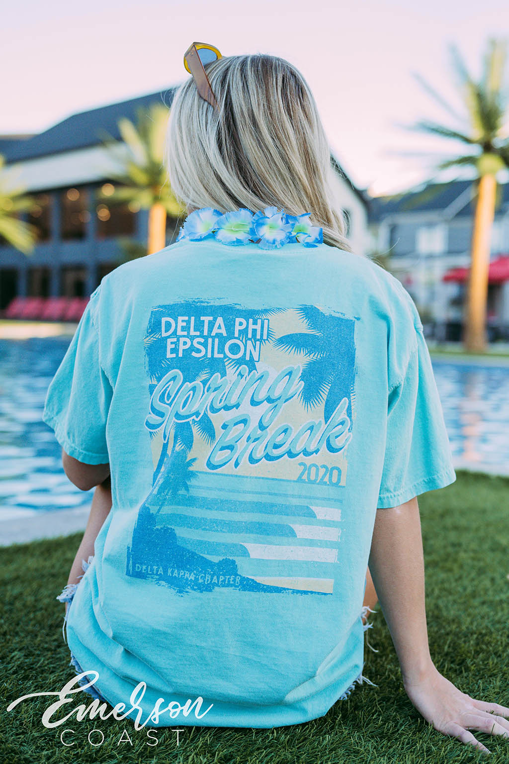 Delta Phi Epsilon Spring Break Beach Tee - Emerson Coast