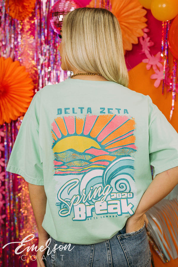 Delta Zeta Spring Break Retro Tee - Emerson Coast