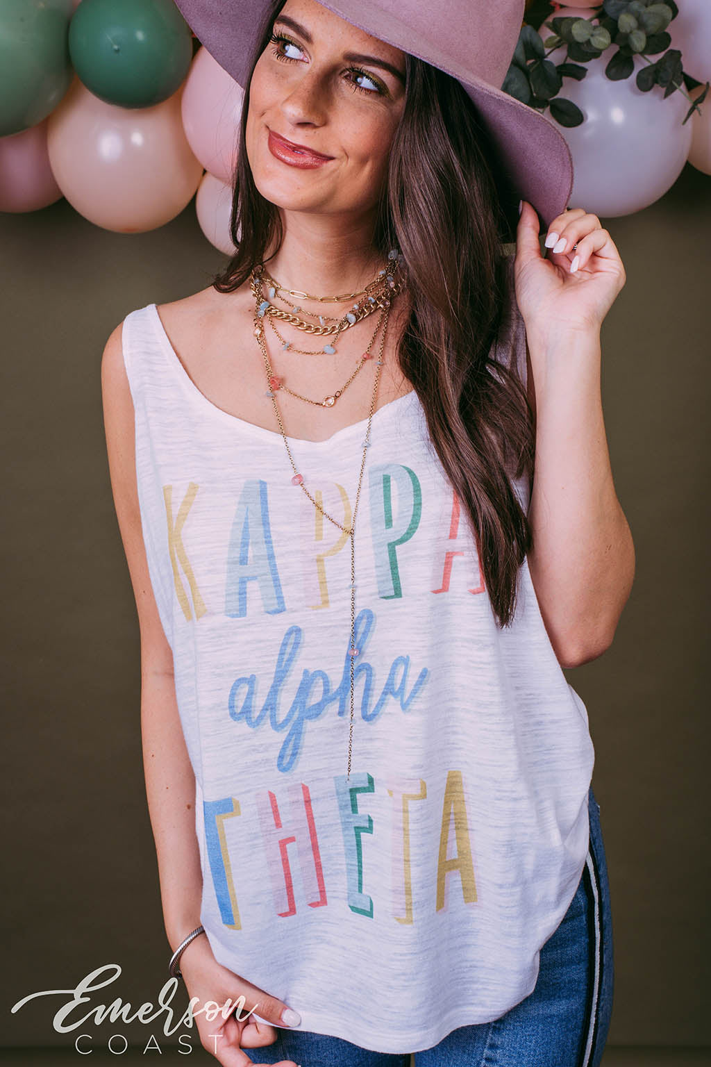 Kappa Alpha Theta Colorful Recruitment Tank - Emerson Coast