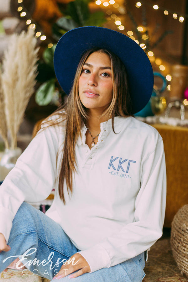 KKG Letter Long Sleeve Henley - Emerson Coast