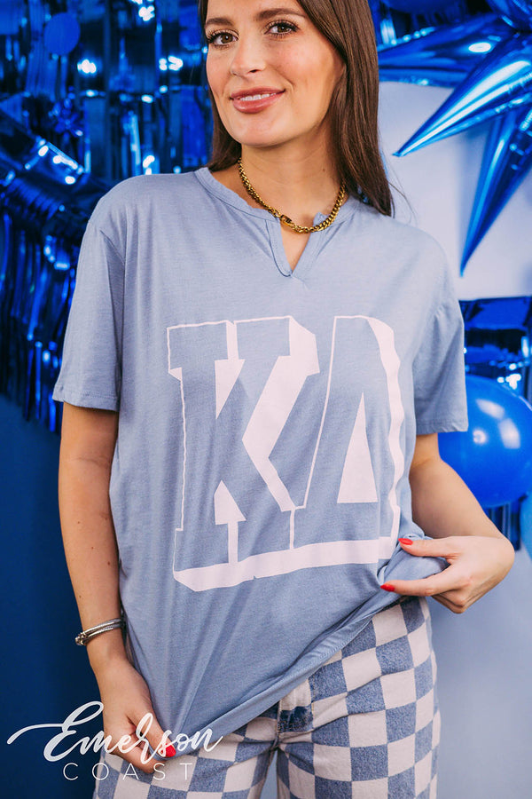 Kappa Delta PR Block Letter Notch Tee - Emerson Coast