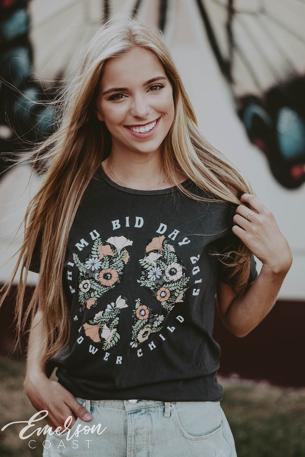 Phi Mu Flower Child Bid Day Tee - Emerson Coast