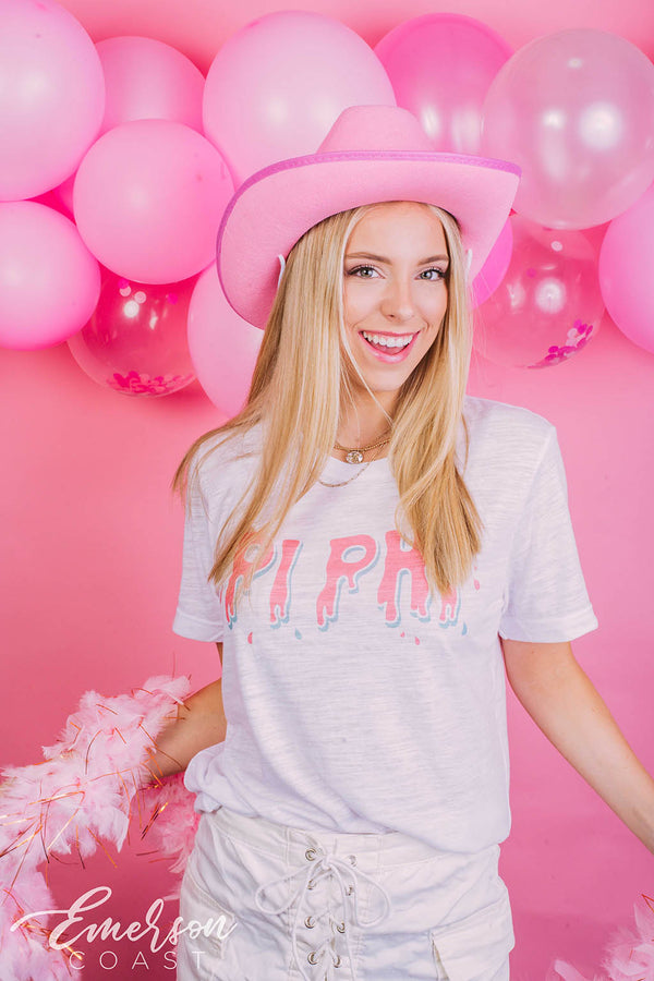 Pi Phi Drip Bid Day Slub Tee - Emerson Coast