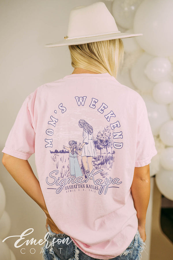 Sigma Kappa Mom's Weekend Pink Tee - Emerson Coast