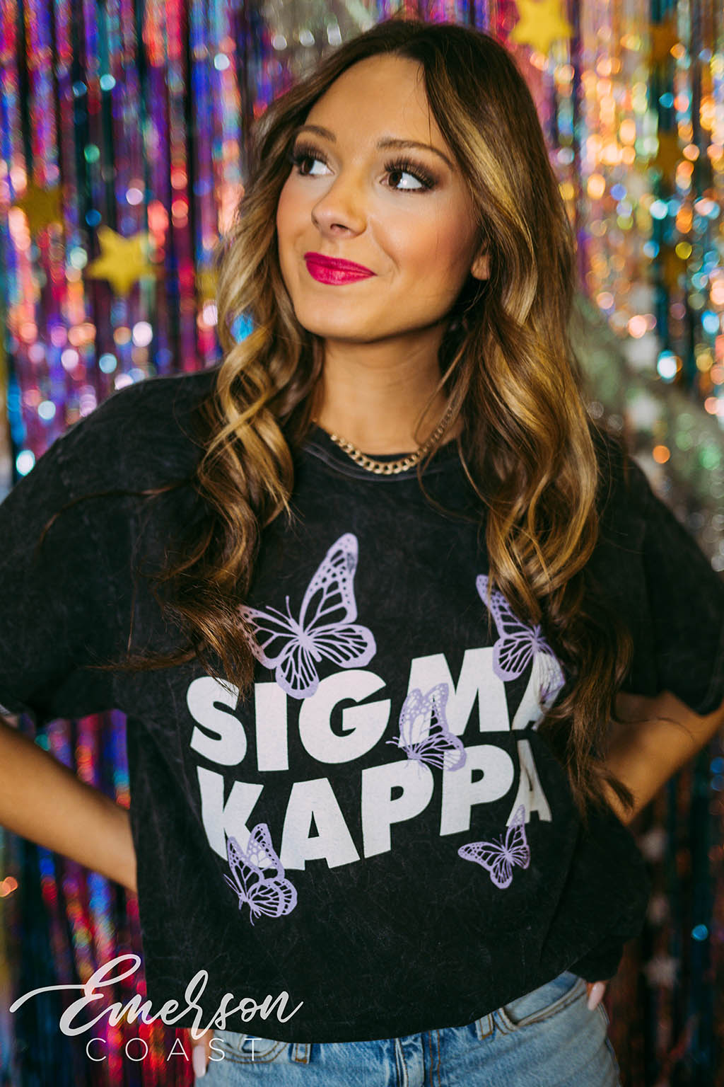 Sigma Kappa Butterfly Mineral Wash Tee - Emerson Coast