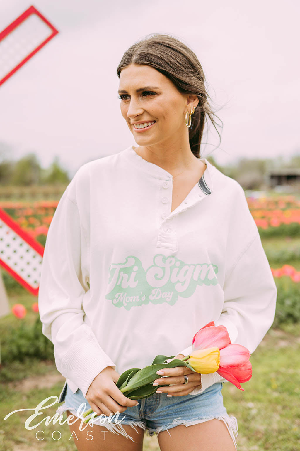 Tri Sigma Moms Day Thermal Henley - Emerson Coast