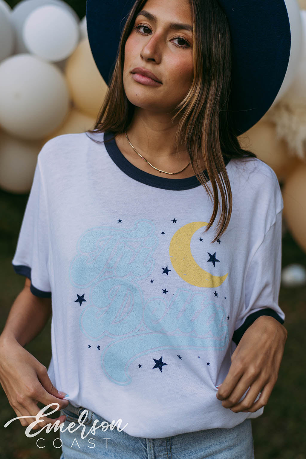 Tri Delta Moon and Stars Ringer Tee - Emerson Coast