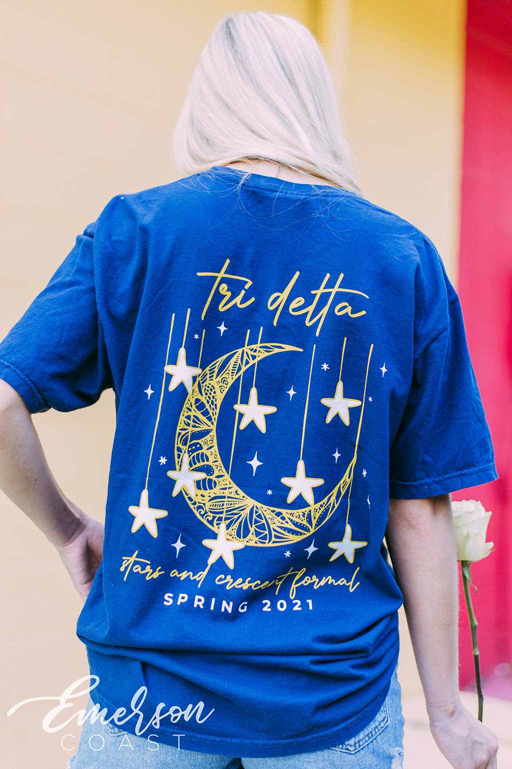 Tri Delta Stars and Crescent Formal Tee - Emerson Coast