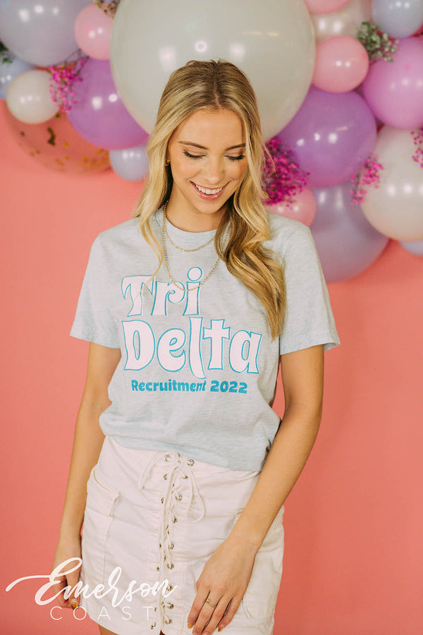 Tri Delta Blue Recruitment Shirt - Emerson Coast