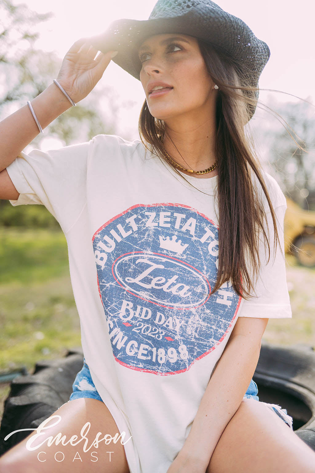 Alpha Sigma Alpha Cactus Olive Tee - Emerson Coast