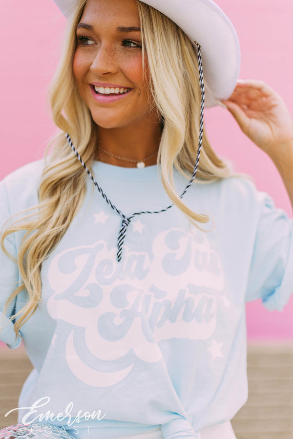 Zeta Tau Alpha Light Blue Bid Day Tee - Emerson Coast