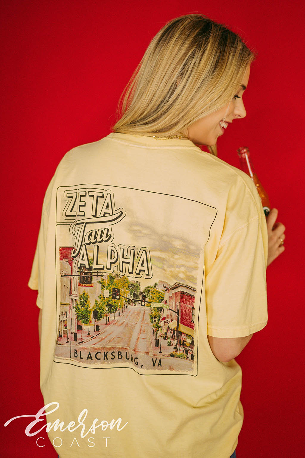 ZTA Blacksburg Pink Week Tee - Emerson Coast